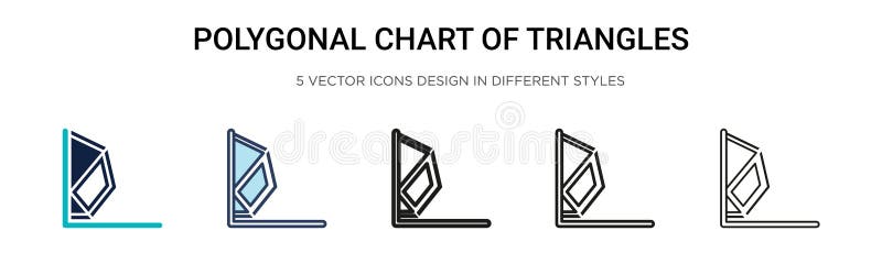 Polygonal Chart of Triangles Icon in Filled, Thin Line, Outline and ...