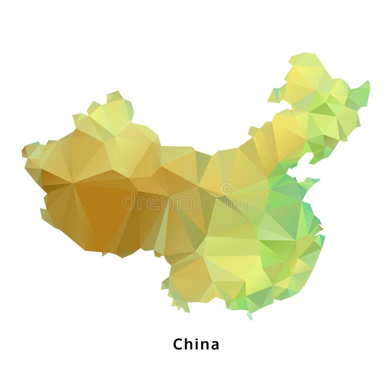 Polygonal China Map, Polygon Geometric Map, Isolated, Vector Stock ...