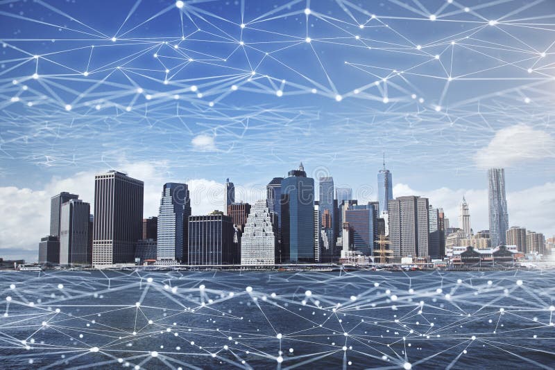 Polygonal city background stock photo. Image of business - 112994166