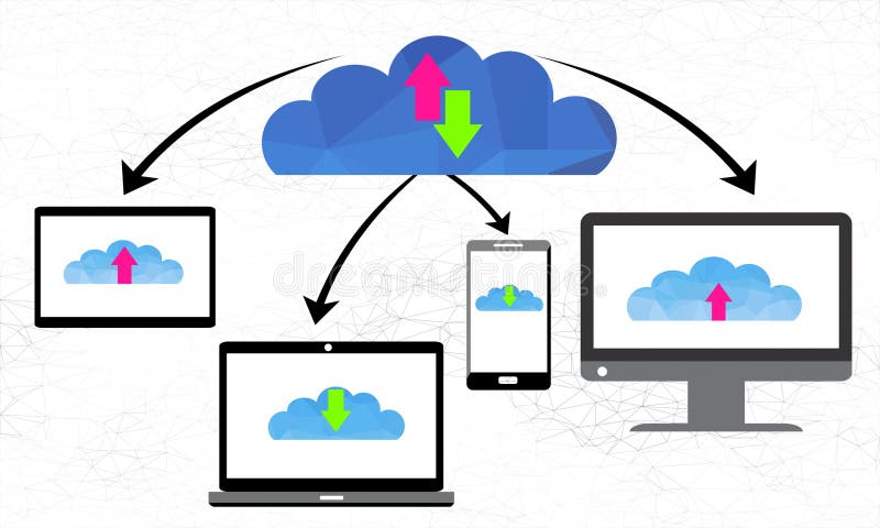 Polygonal Cloud Computing Technology. Business Concept. Stock Vector - Illustration of ...