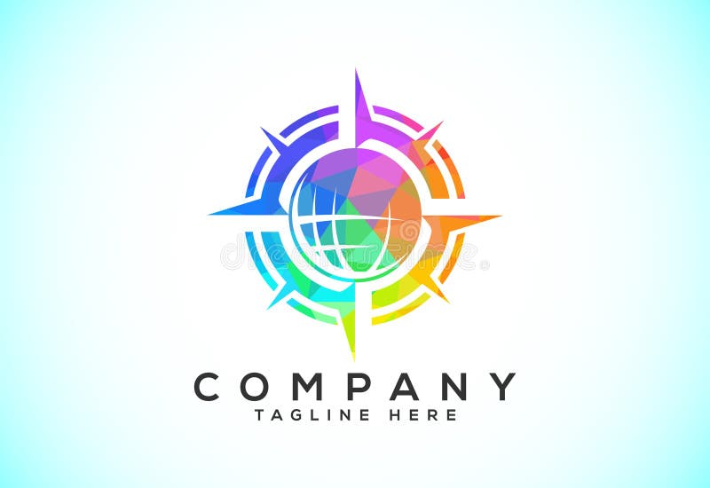 Polygonal Compass Concept Logo Design. Compass Low Poly Logo Sign and ...