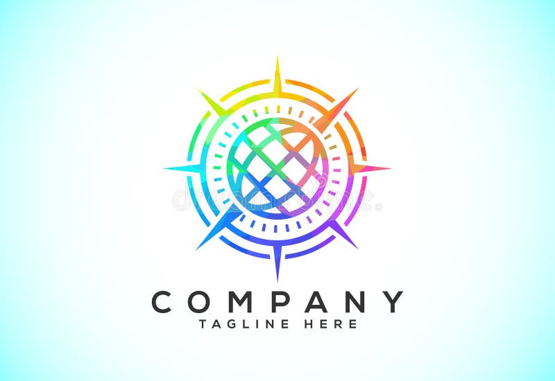 Polygonal Compass Concept Logo Design. Compass Low Poly Logo Sign and ...