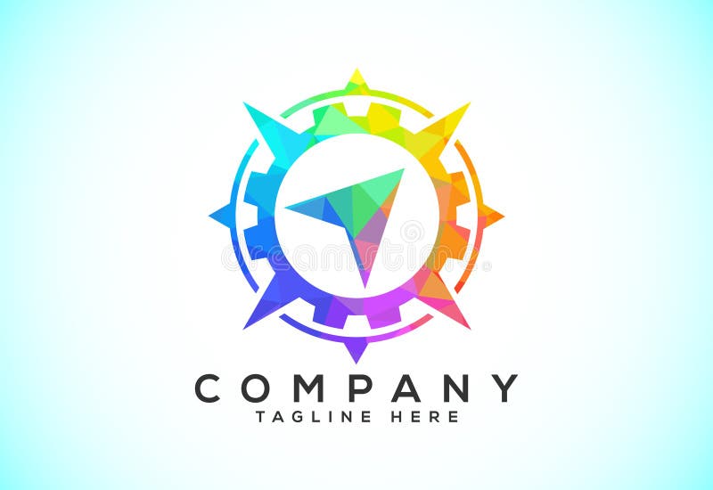 Polygonal Compass Concept Logo Design. Compass Low Poly Logo Sign and ...