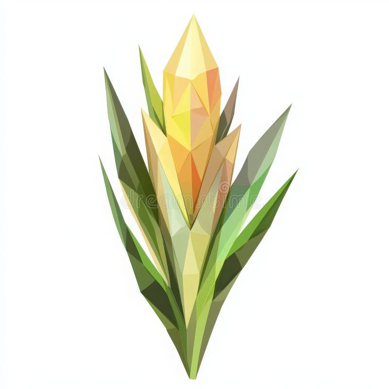 Polygonal Corn Plant Generative AI Stock Illustration - Illustration of ...