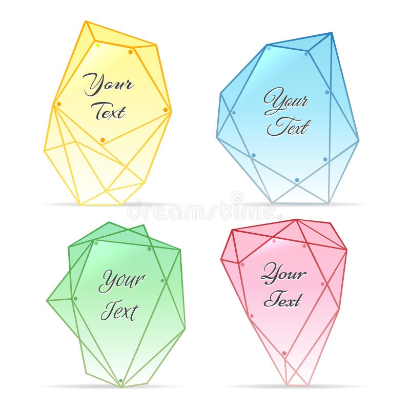 Polygonal crystal frames stock vector. Illustration of birthday - 136103959