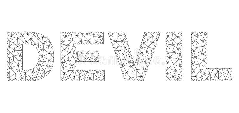 Polygonal 2D DEVIL Text Label Stock Vector - Illustration of element ...