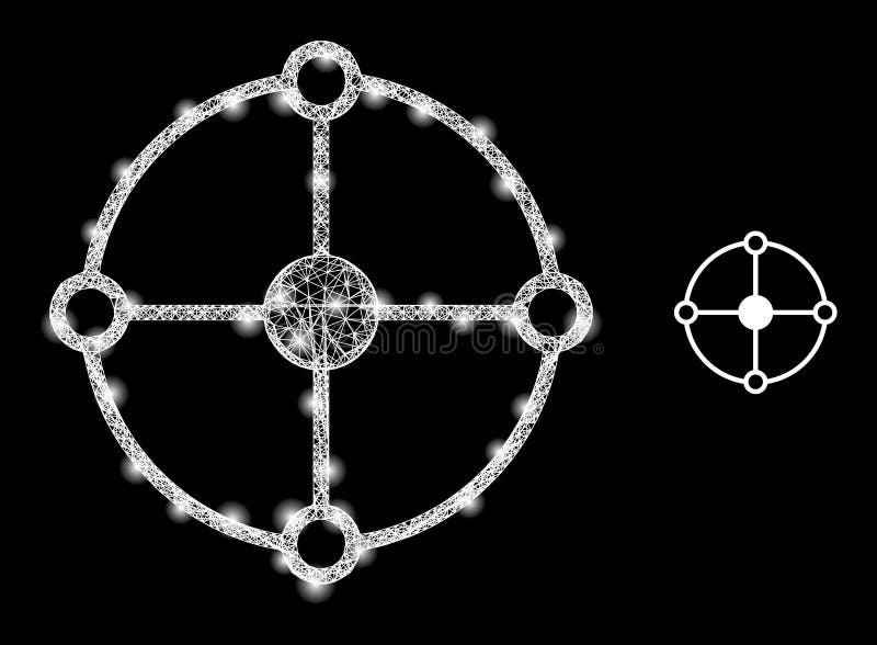 Polygonal 2D Mesh Circle Grid Node with Glare Spots Stock Vector ...