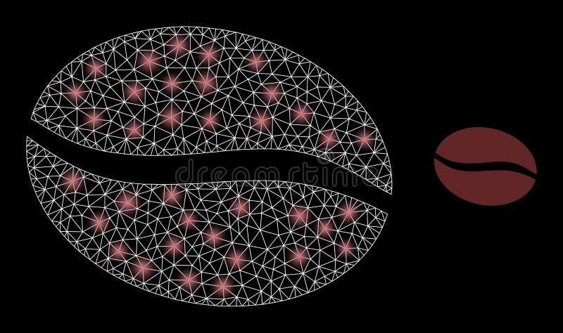 Polygonal 2D Mesh Coffee Bean with Light Spots Stock Vector ...