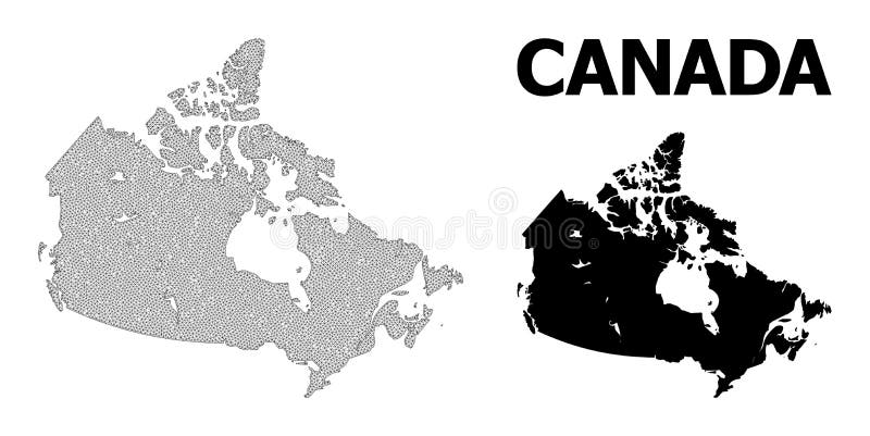 Polygonal 2D Mesh High Detail Vector Map of Canada Abstractions Stock ...