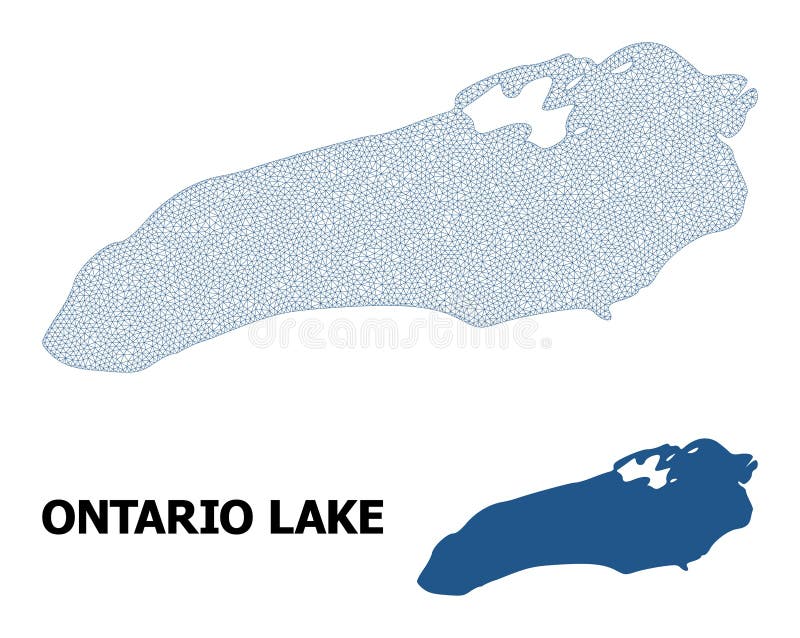 Polygonal 2D Mesh High Detail Vector Map of Ontario Lake Abstractions ...