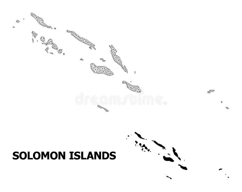 Polygonal 2D Mesh High Detail Vector Map of Solomon Islands ...