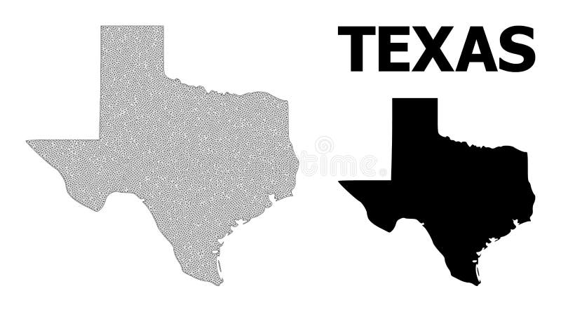 Polygonal 2D Mesh High Detail Vector Map of Texas State Abstractions ...