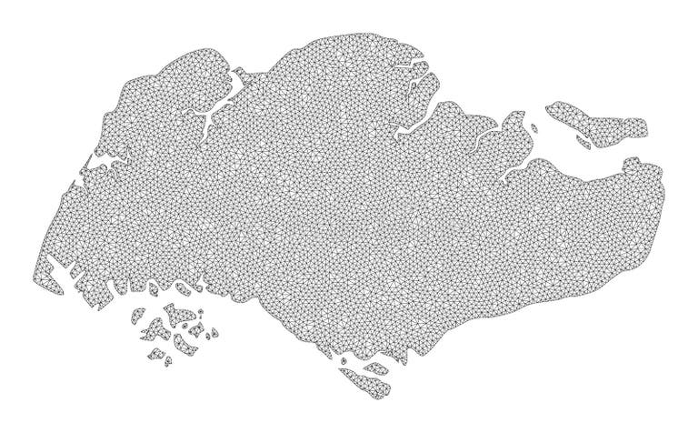 Polygonal 2D Mesh High Resolution Raster Map of Singapore Abstractions ...