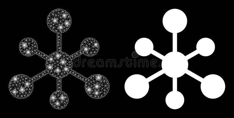 Polygonal 2D Mesh Linked Hub with Light Spots Stock Vector ...