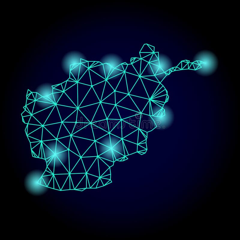 Polygonal 2D Mesh Map of Afghanistan with Light Spots Stock Vector ... Polygonal 2D Mesh Map of Afghanistan with Light Spots Stock Vector ...