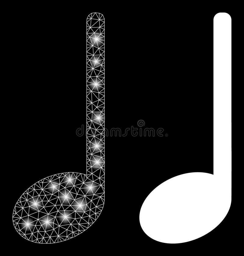 Polygonal 2D Mesh Musical Note with Light Spots Stock Vector ...