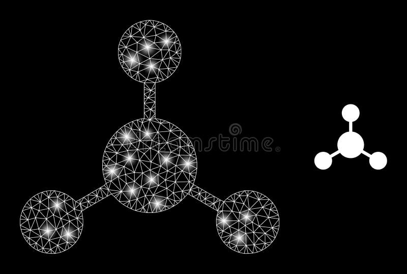 Polygonal 2D Mesh Node Links with Lightspots Stock Vector ...