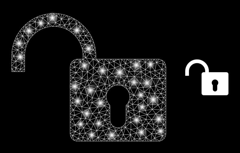 Polygonal 2D Mesh Open Lock with Magic Stock Vector - Illustration of ...