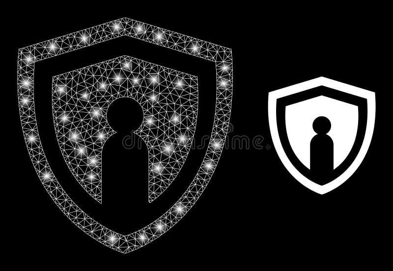 Polygonal 2D Mesh Personal Shield with Magic Stock Vector ...