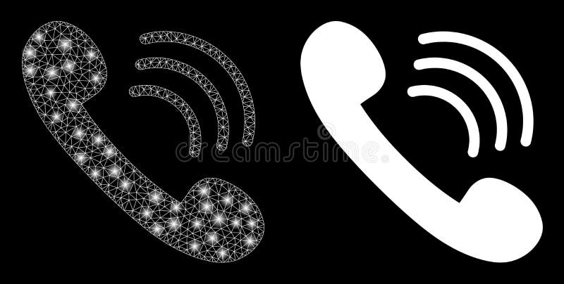 Polygonal 2D Mesh Phone Call with Lightspots Stock Vector ...