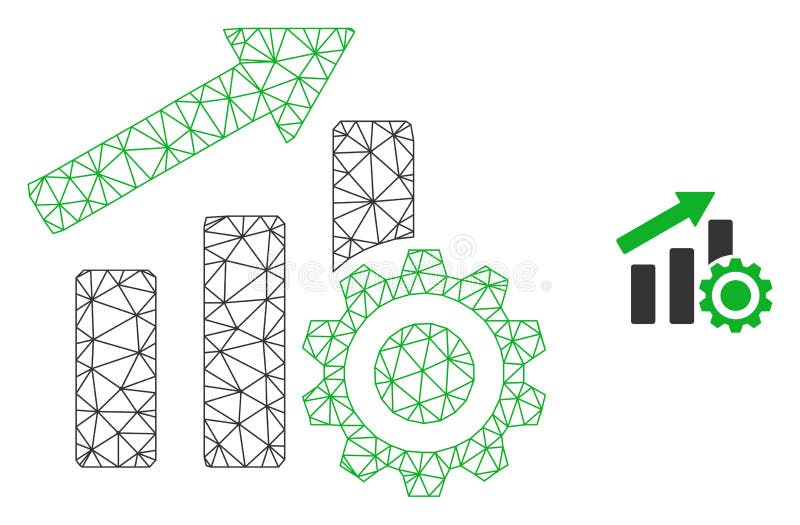 Polygonal 2D Mesh Progress Chart Settings Icon Stock Vector ...