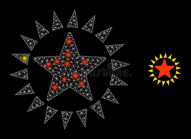 Polygonal 2D Mesh Star Shine with Magic Stock Vector - Illustration of ...