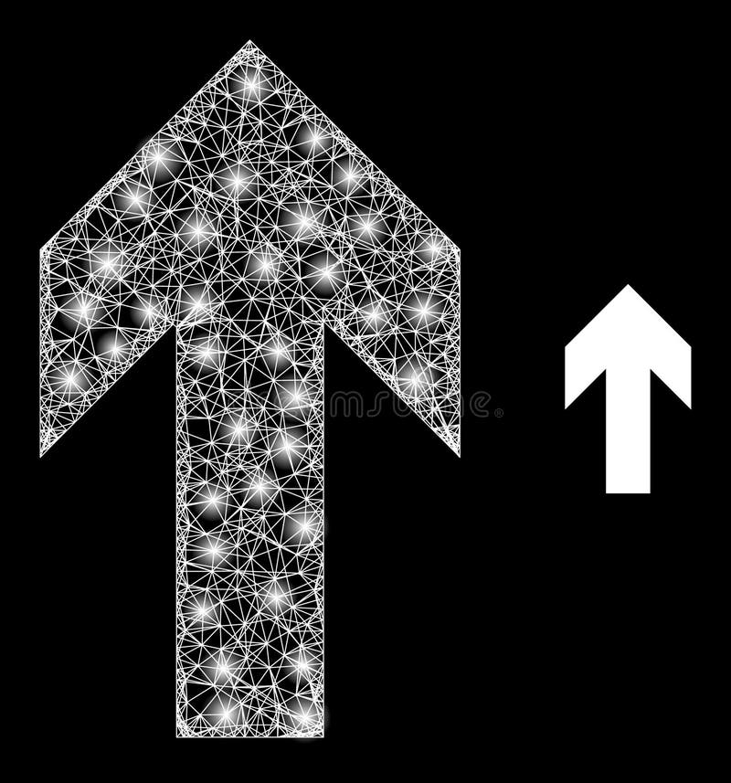 Polygonal 2D Mesh Up Arrow Direction with Light Spots Stock Vector ...