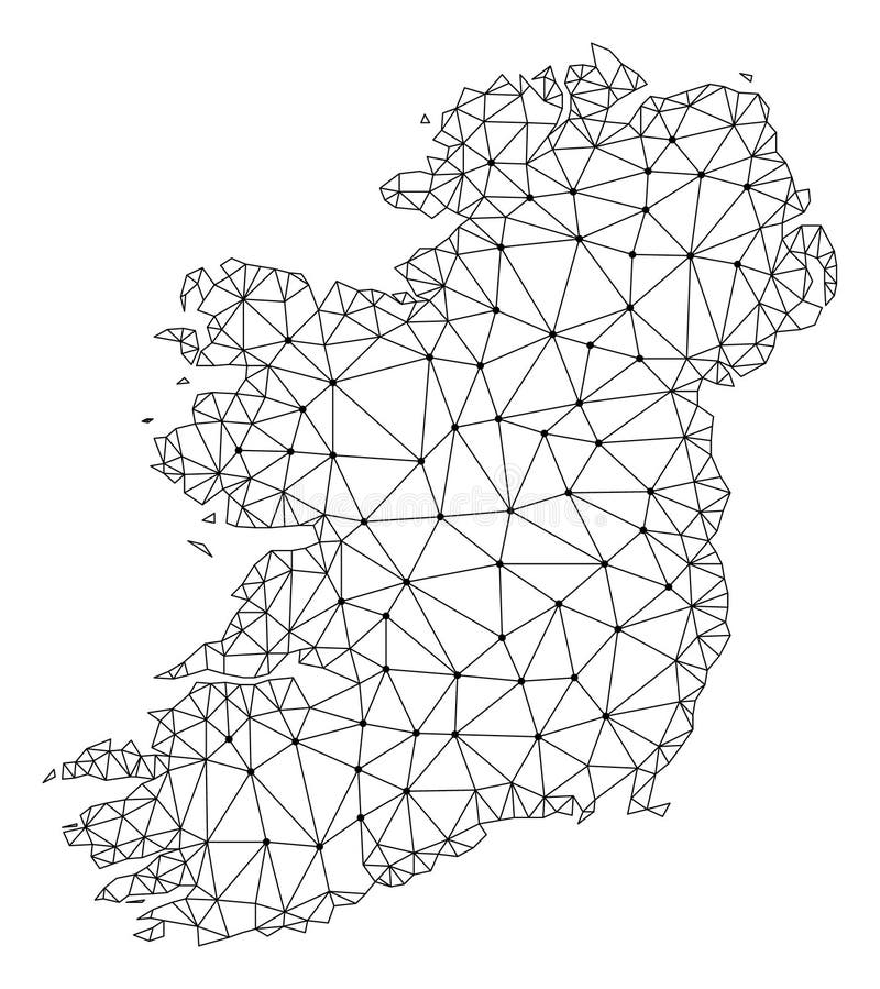 Polygonal 2D Mesh Vector Map of Ireland Island Stock Vector ... Polygonal 2D Mesh Vector Map of Ireland Island Stock Vector ...