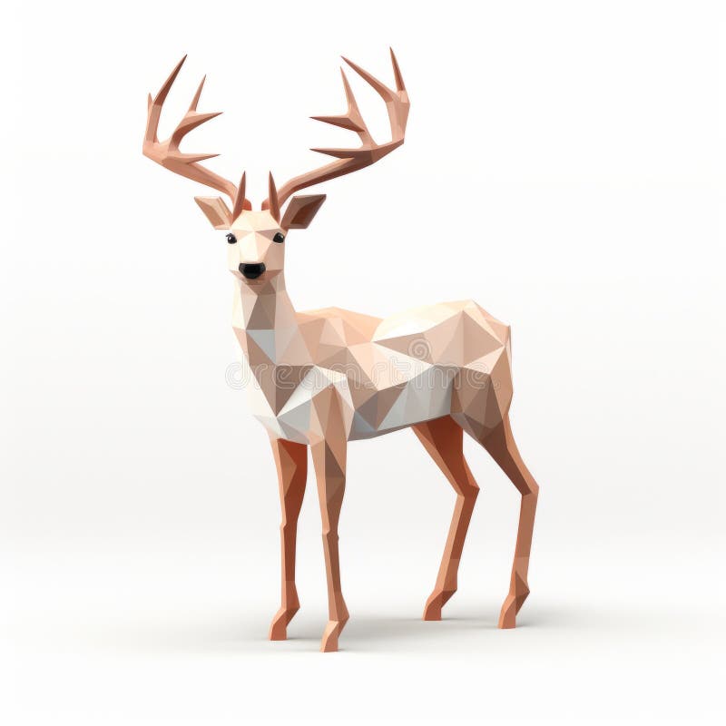 Polygonal Deer: a Humorous 3d Render with Multilayered Surfaces Stock ...