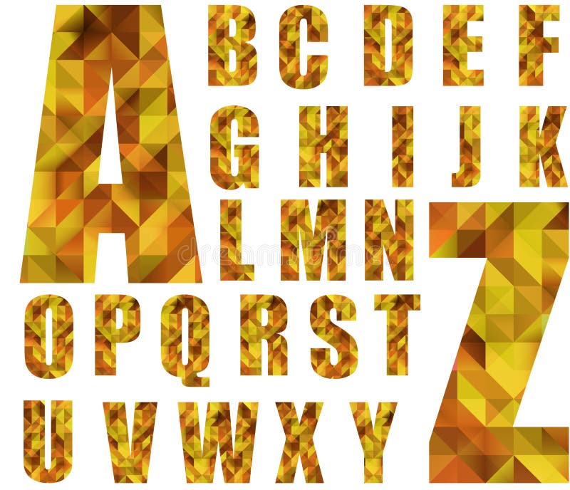 Polygonal design ABC stock vector. Illustration of orange - 47003221