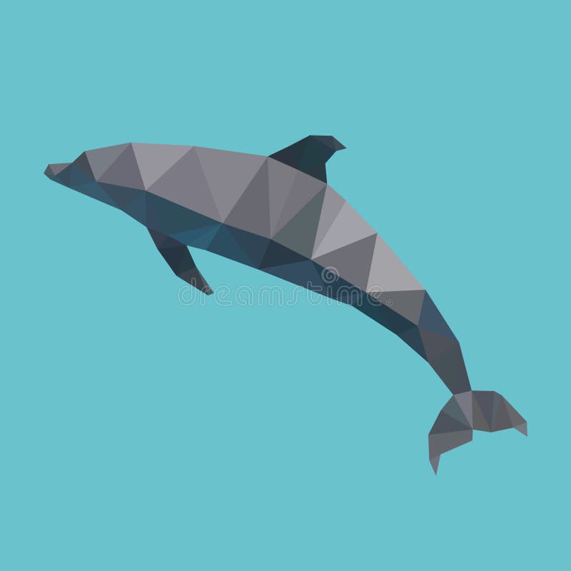 Polygonal Dolphin, Polygon Geometric Sea Animal, Vector Stock Vector ...