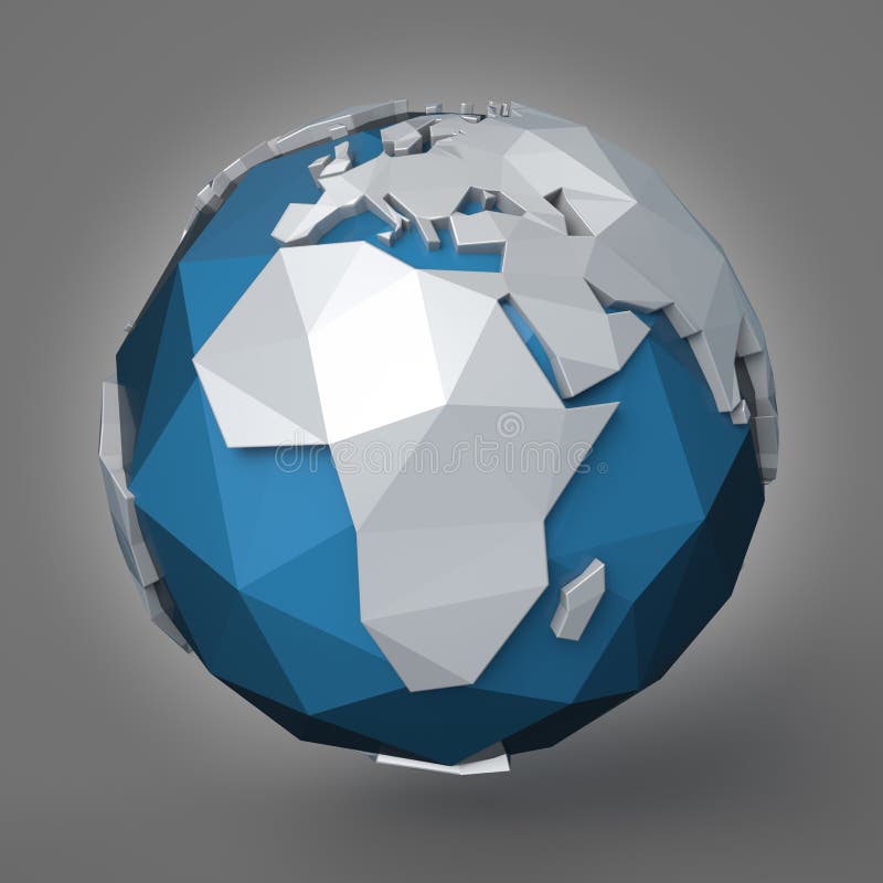 Polygonal Earth Planet stock illustration. Illustration of colorful ...