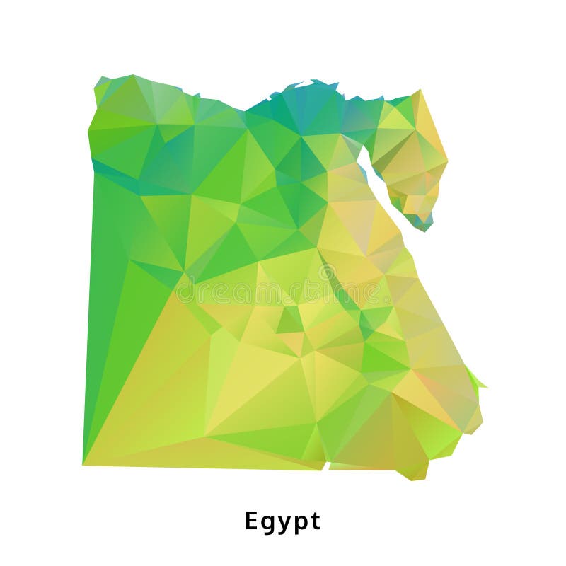 Polygonal Egypt Map, Polygon Geometric Map, Vector Stock Vector ...
