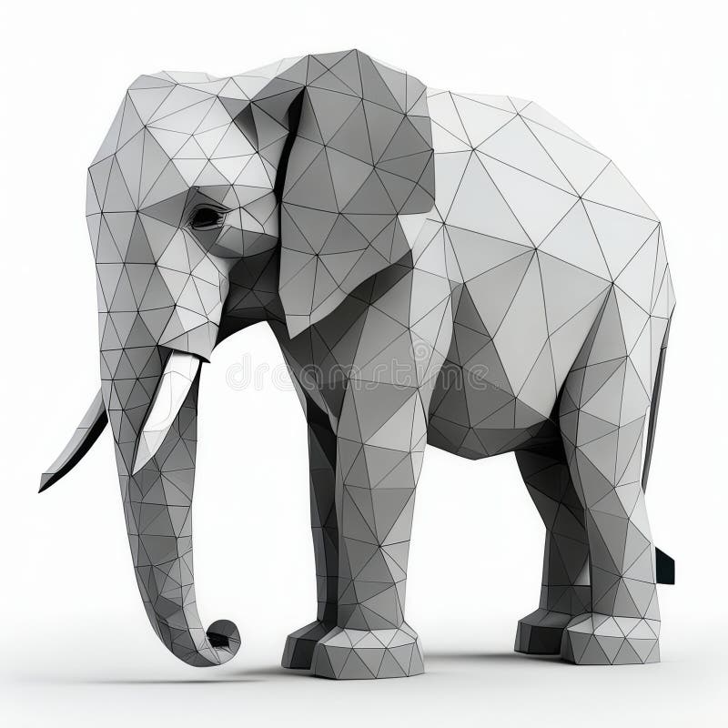 Polygonal Vector Elephant Stock Illustrations – 813 Polygonal Vector ...