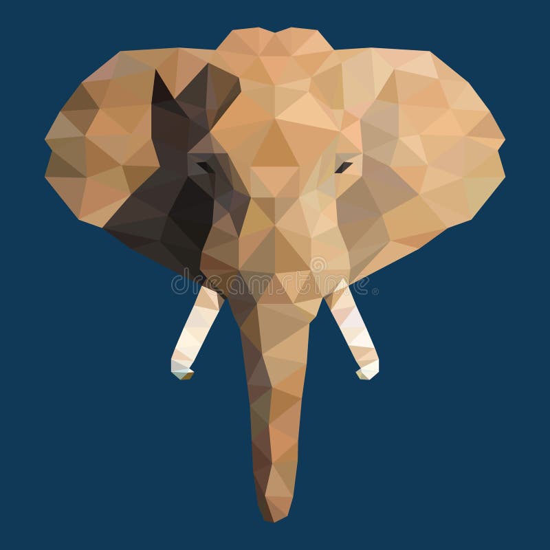 Polygonal face of elephant stock vector. Illustration of mammal - 90604218