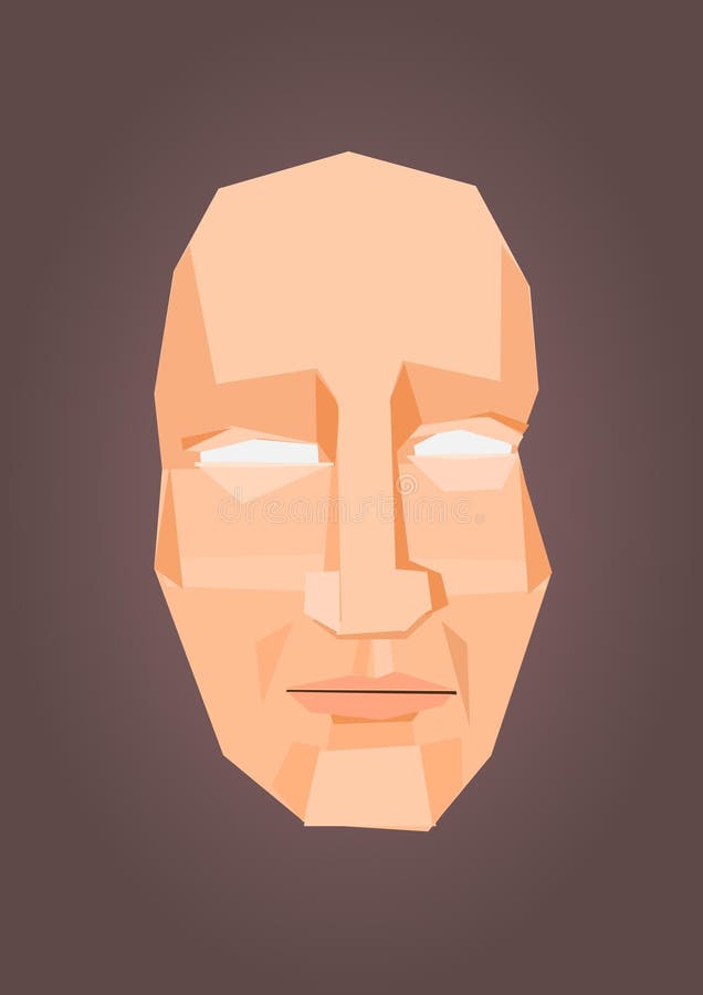Polygonal face stock vector. Illustration of bald, mask - 47652261