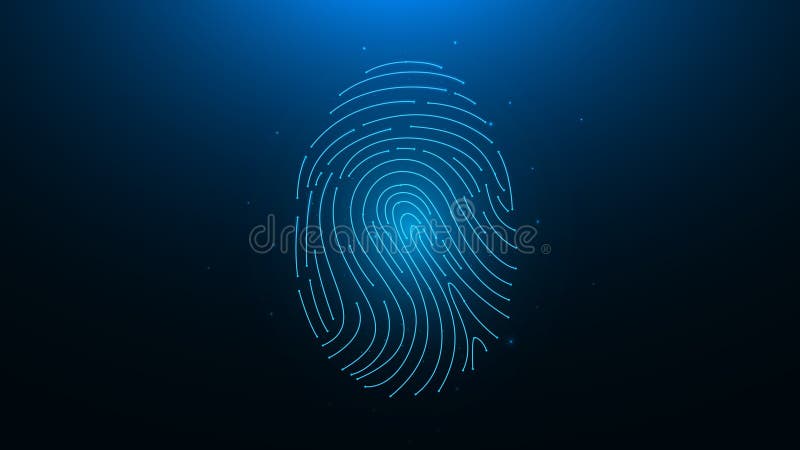 Polygonal Fingerprint Vector Illustration on a Dark Blue Background ...
