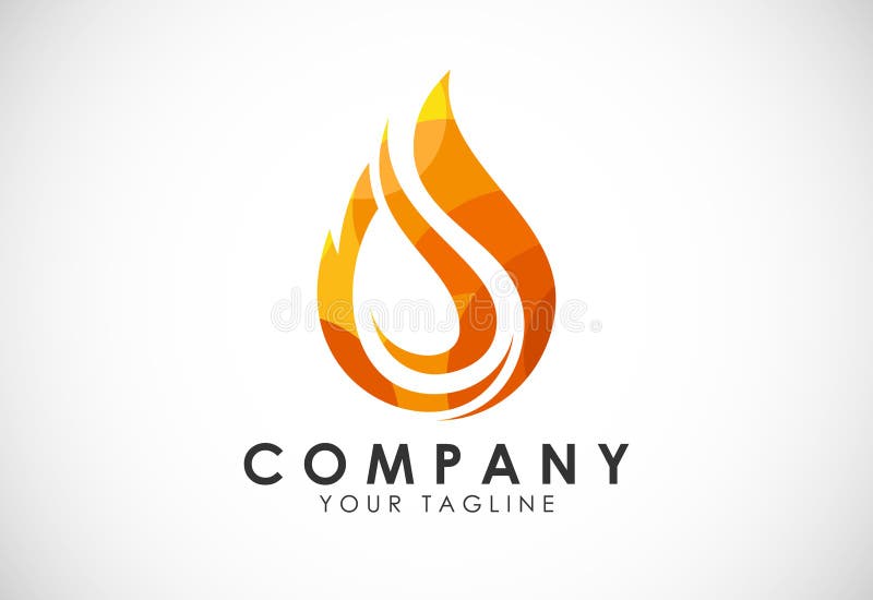 Polygonal Fire Flame Logo. Colorful Low Poly Flame Logo. Low Poly ...