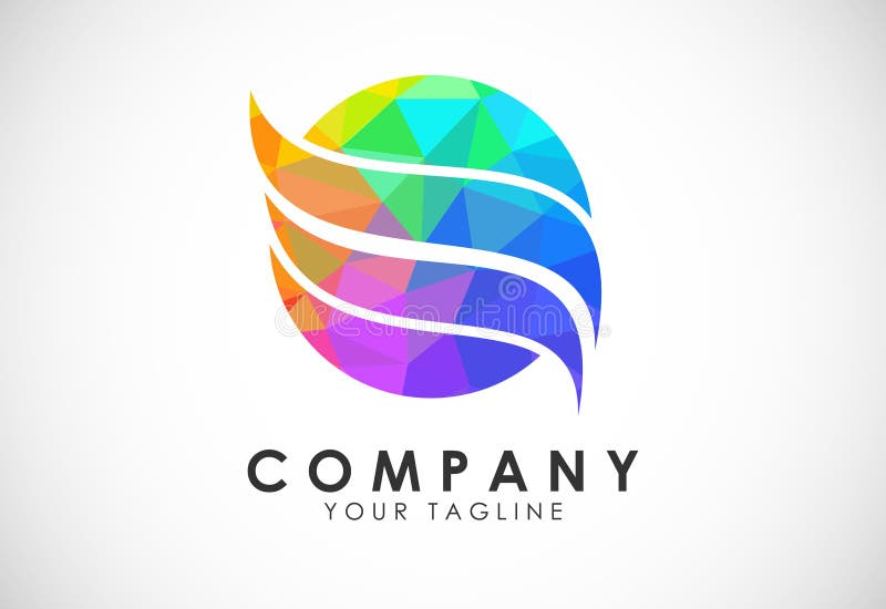 Polygonal Fire Flame Logo. Colorful Low Poly Flame Logo. Low Poly ...