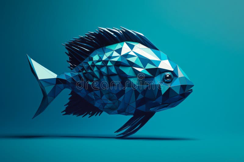 Polygonal Fish Logo Generative Ai Stock Illustration - Illustration of ...