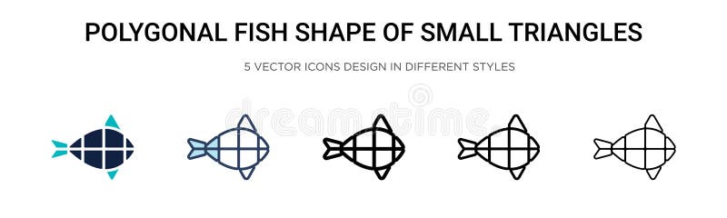 Polygonal Fish Shape of Small Triangles Icon in Filled, Thin Line ...