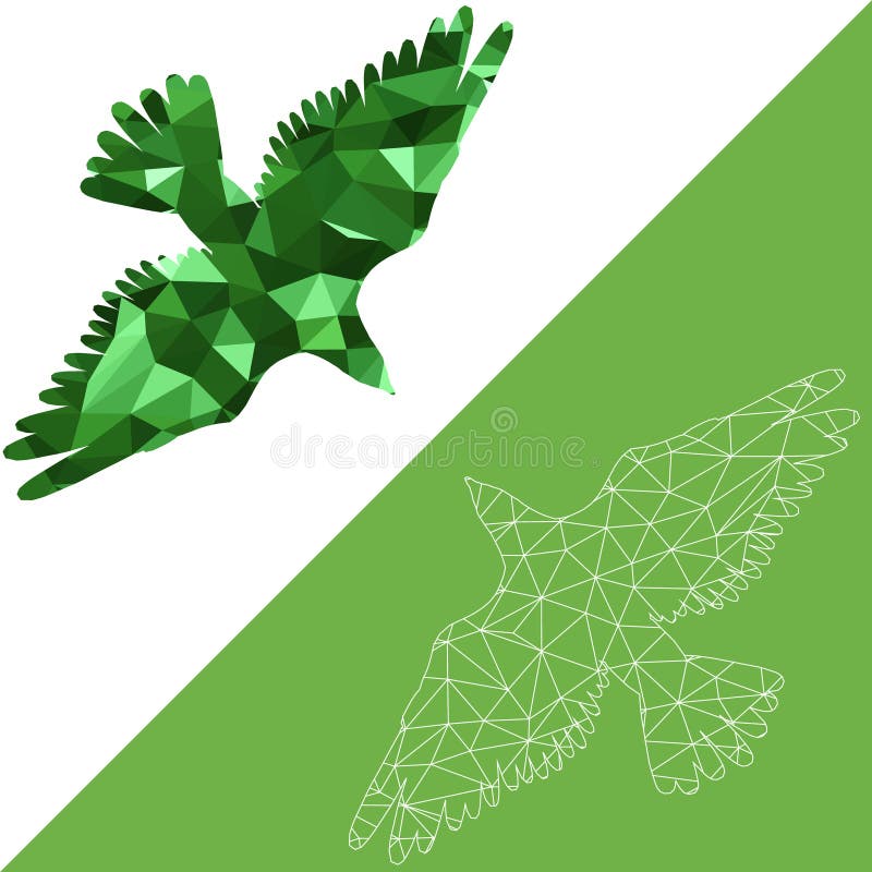 Polygonal Flying Bird Vector Stock Vector - Illustration of logo, poly ...