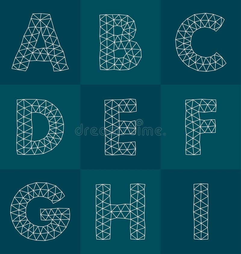 Polygonal font stock vector. Illustration of fracture - 56437340