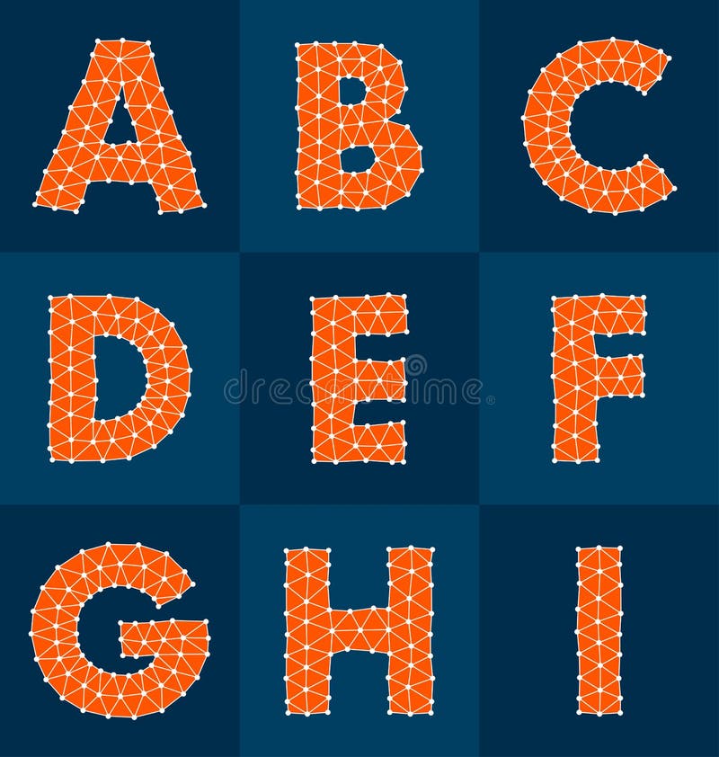 Polygonal font stock vector. Illustration of digital - 56514655