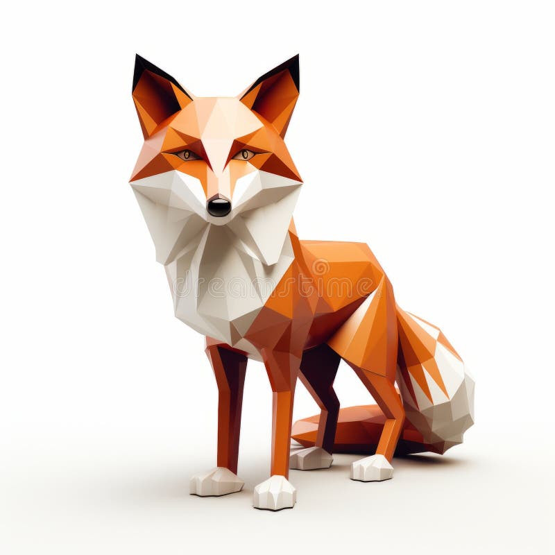 Polygonal Fox 3d Model with Tasteful Use of Negative Space Stock ...