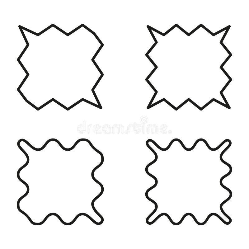 Polygonal Frame Icon. Jagged Vector Border. Wavy Geometric Outline ...