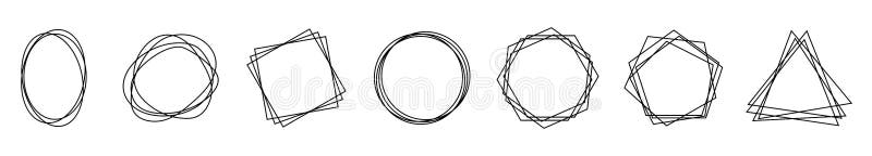 Polygonal Frames. Abstract Thin Linear Frames. Vector Illustration ...