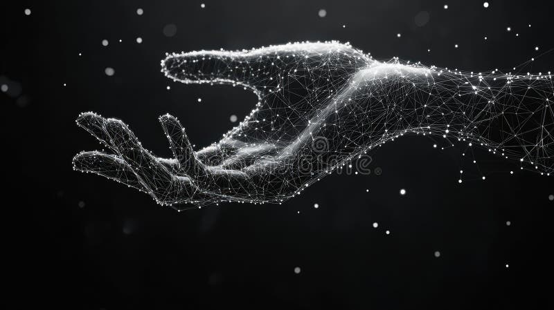 Polygonal Futuristic Mesh with Human Body Model. Artificial ...