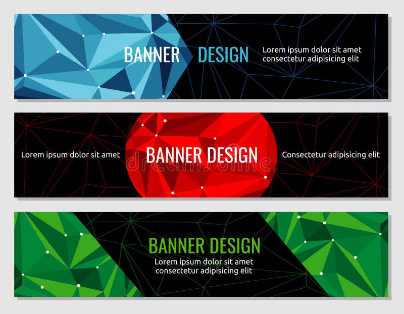 Polygonal Geometric Abstract Banner Vector Design Template Stock Vector ...