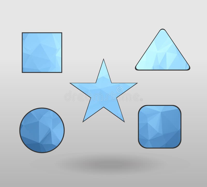 Polygonal Geometric Figures. Set of Design Elements with Square, Circle ...
